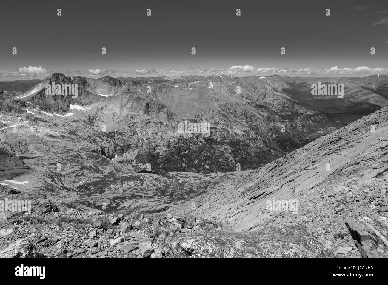 Longs peak rocky mountain park hiking Black and White Stock Photos ...