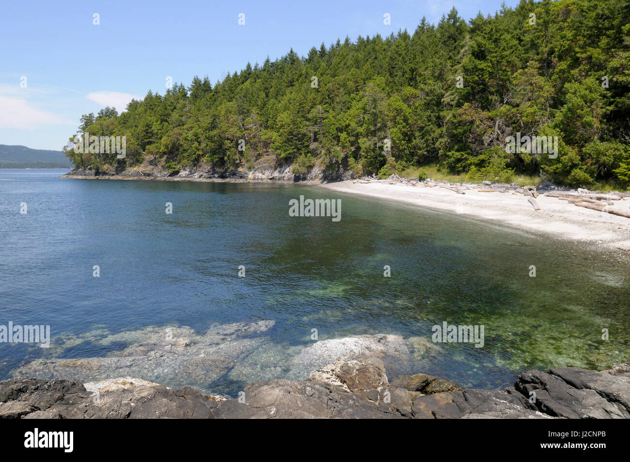 Canada, British Columbia, Gulf Islands, Portland Island. Shell beach ...
