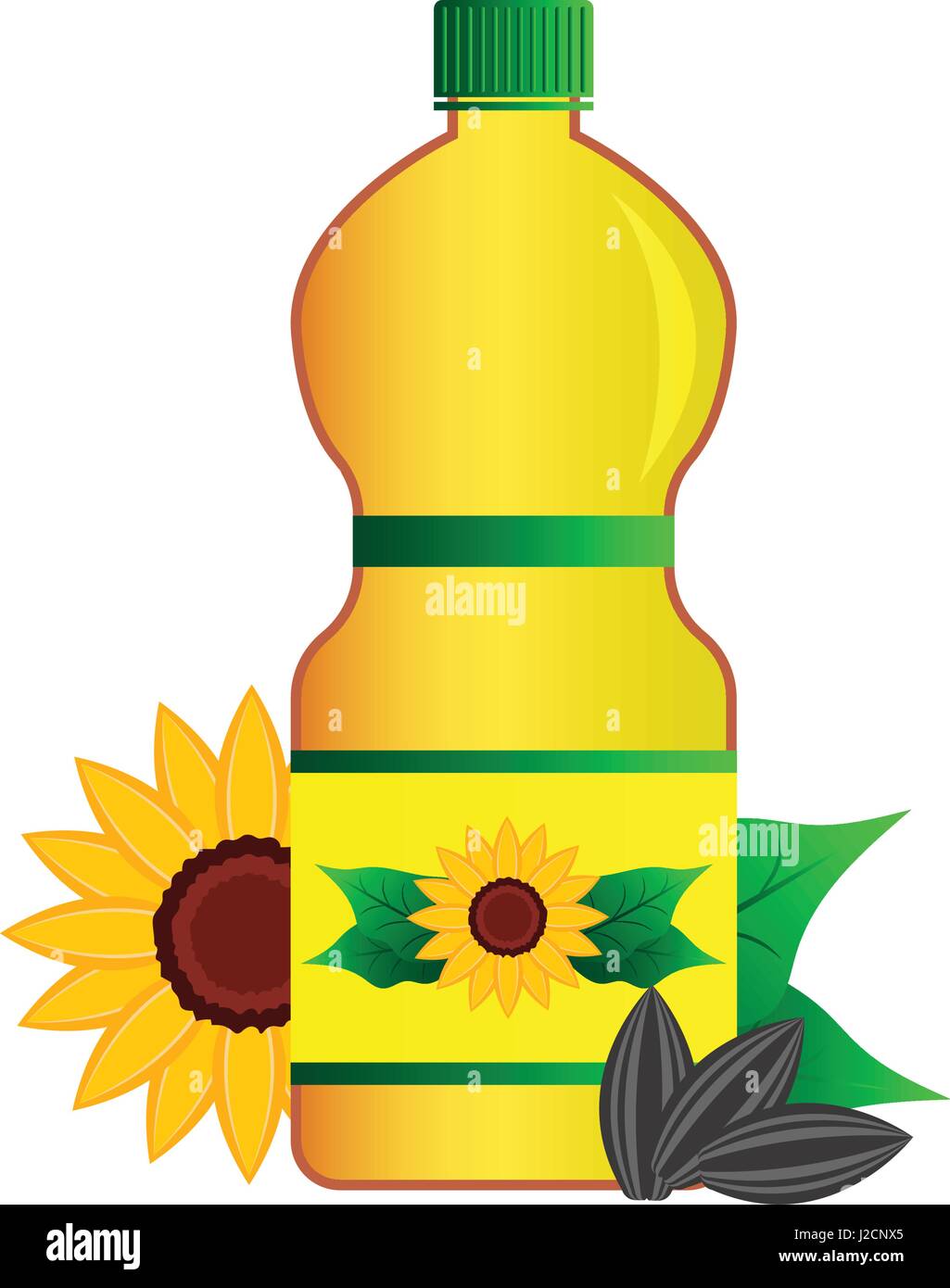sunflower oil, flower, seed sunflower concept. vector illustration ...