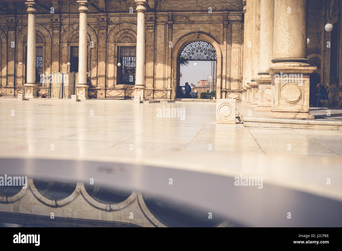 cairo, egypt, april 22, 2017: view inside muhammad ali mosque with ...