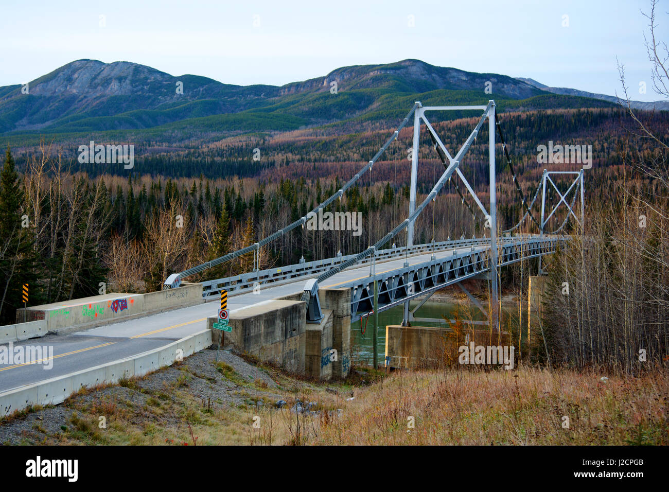 Liard River bridge on the Alaska Highway at sunrise. (Large format ...