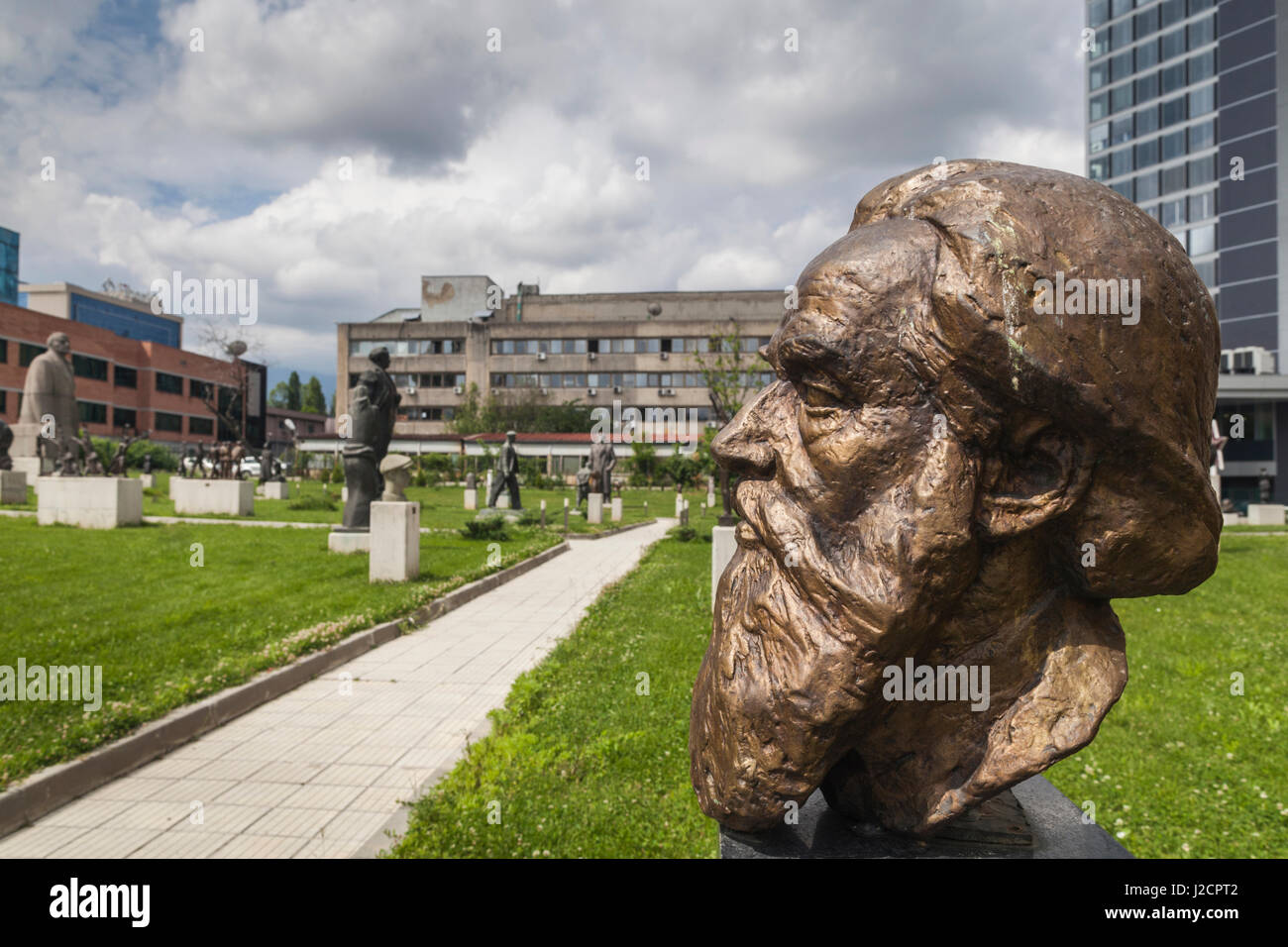 Bulgaria, Sofia, Sculpture Park of Socialist art, bust of Dimitar ...
