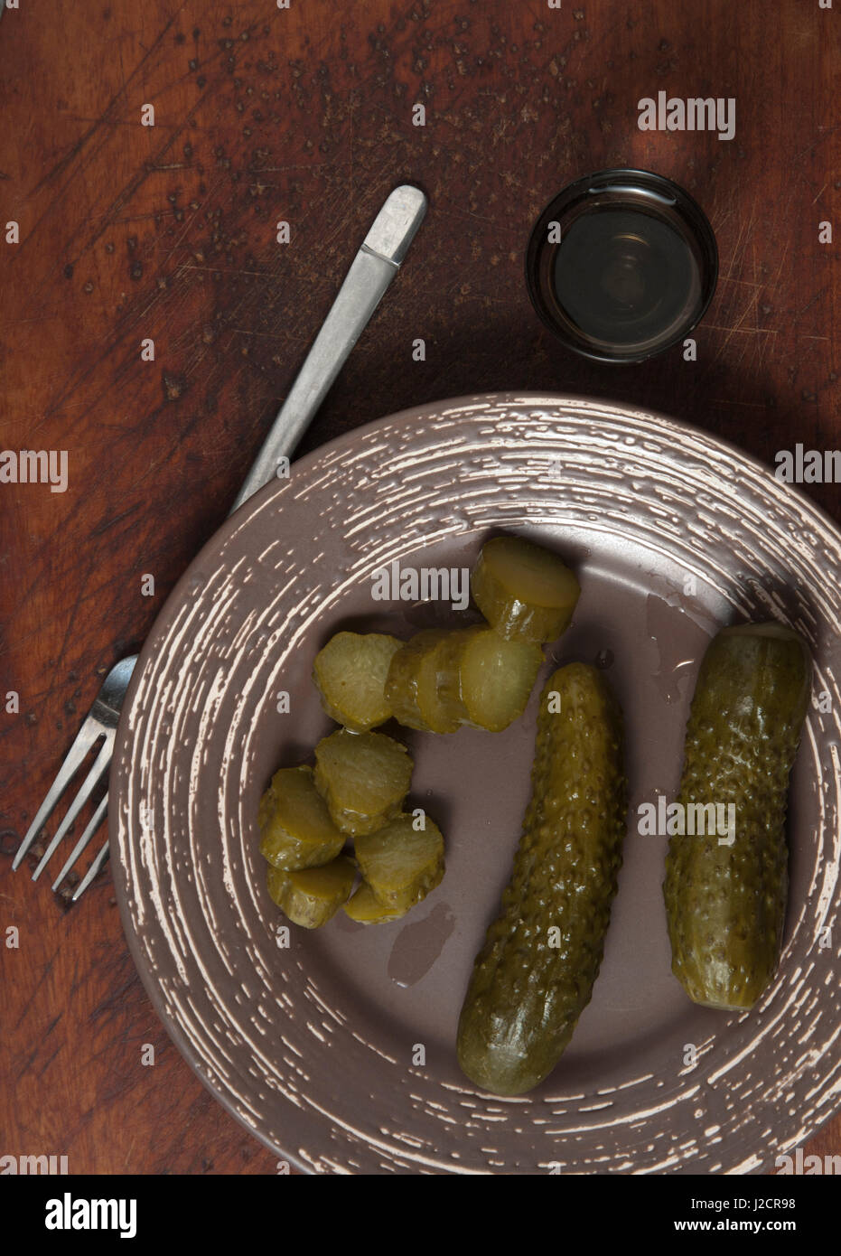 Salted cucumbers - traditional Russian appetizer to vodka Stock Photo ...