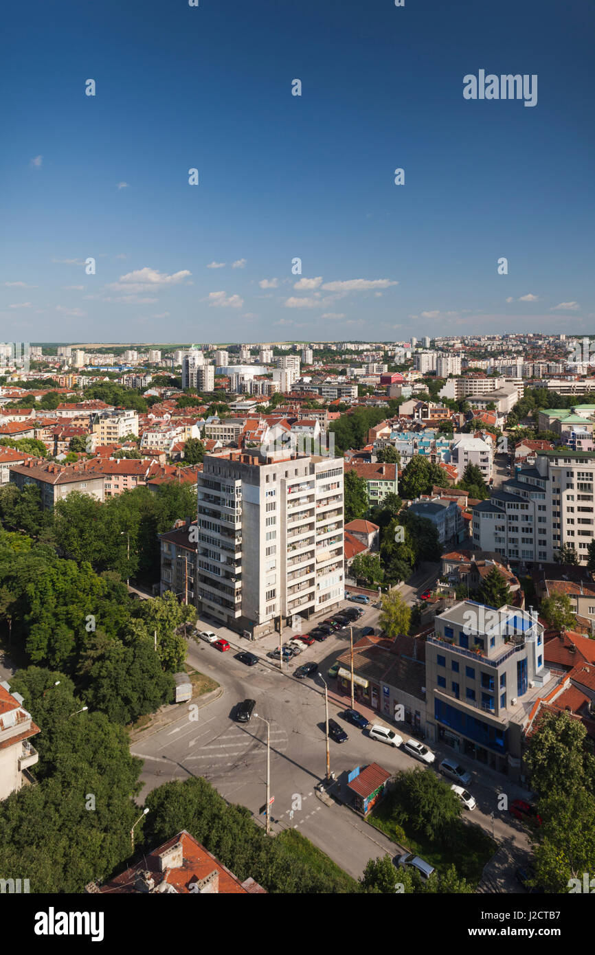 Bulgaria, Danube River and Northern Plains, Ruse, elevated city view ...