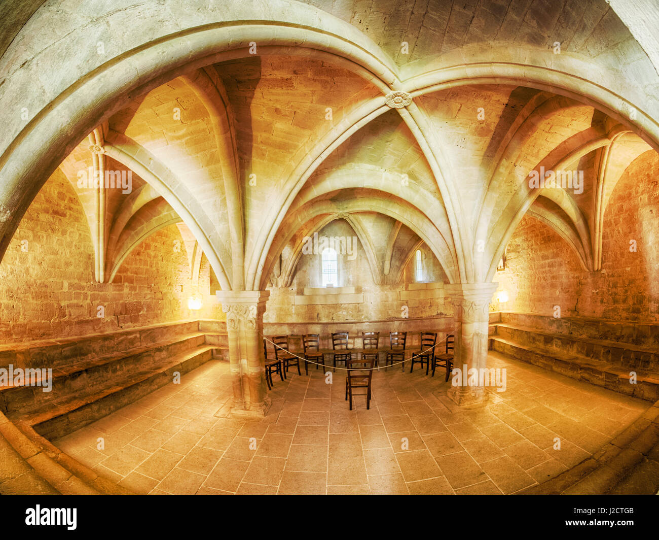France, Provence, Seananque Abbey, Interior of the Romanesque ...