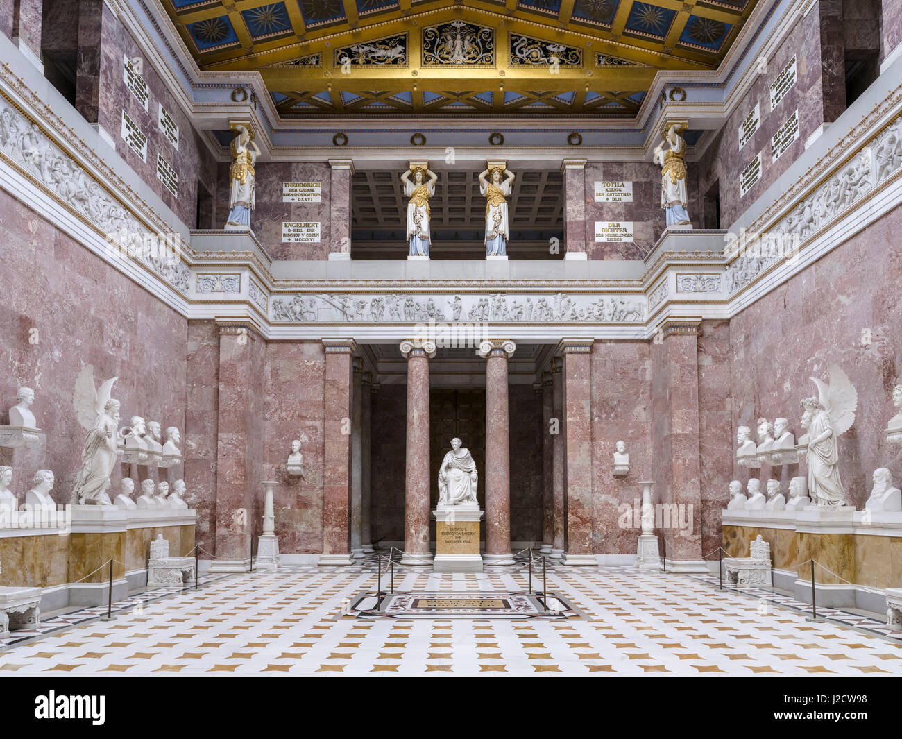 Walhalla or Walhalla Temple near Donaustauf in Bavaria. It is a ...