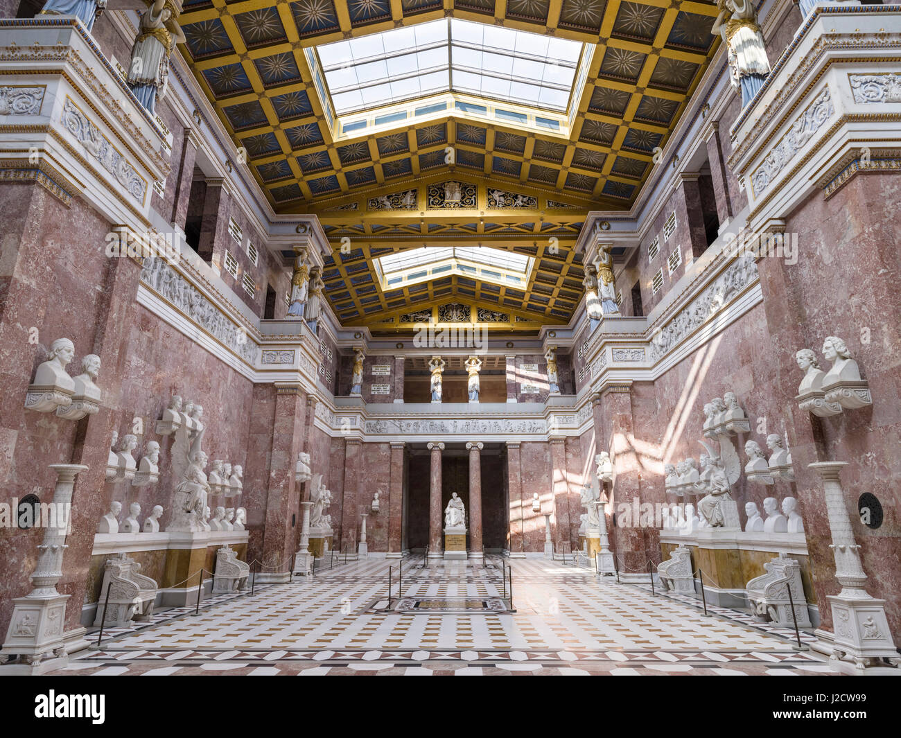 Walhalla or Walhalla Temple near Donaustauf in Bavaria. It is a ...