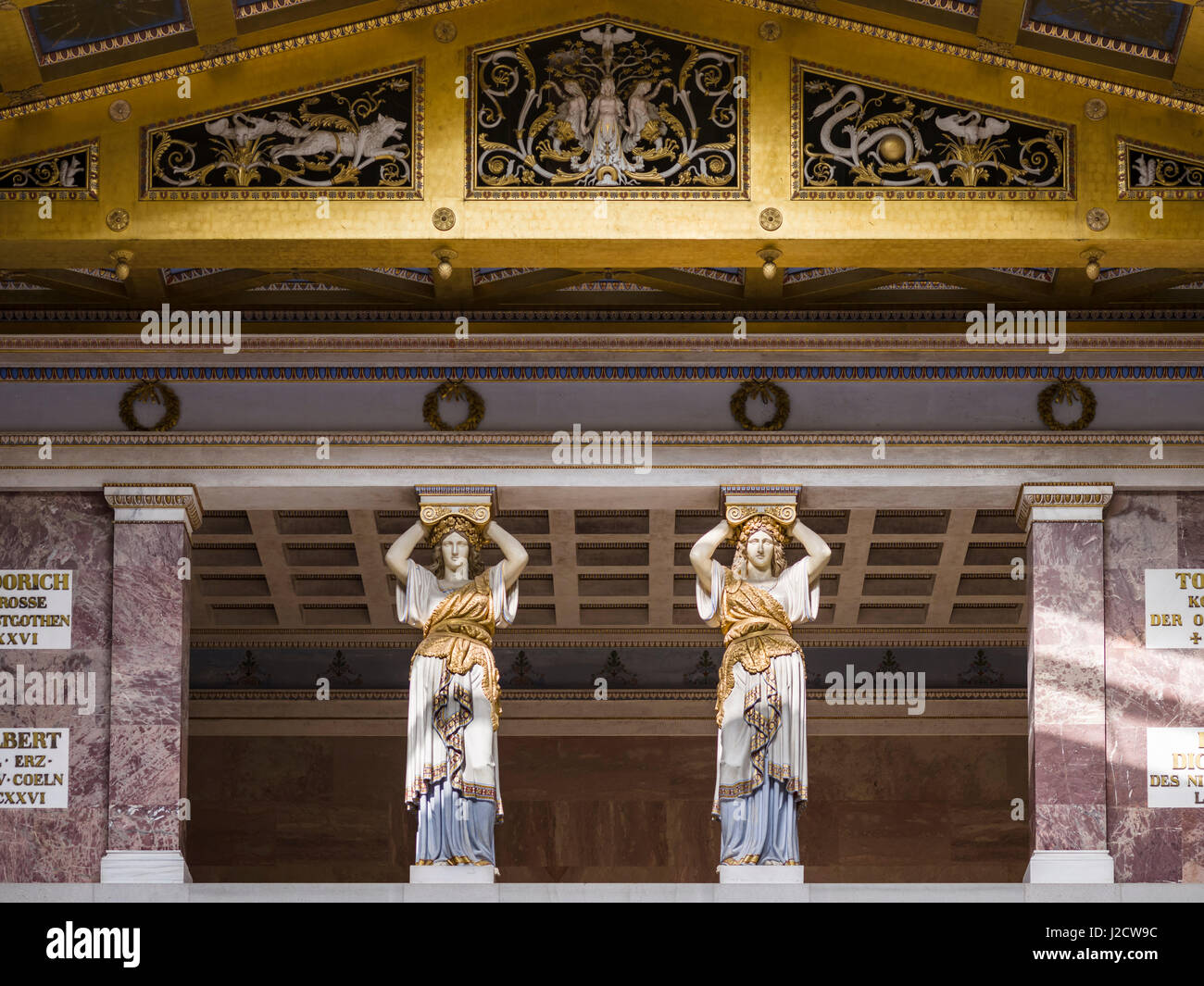Walhalla or Walhalla Temple near Donaustauf in Bavaria. It is a ...