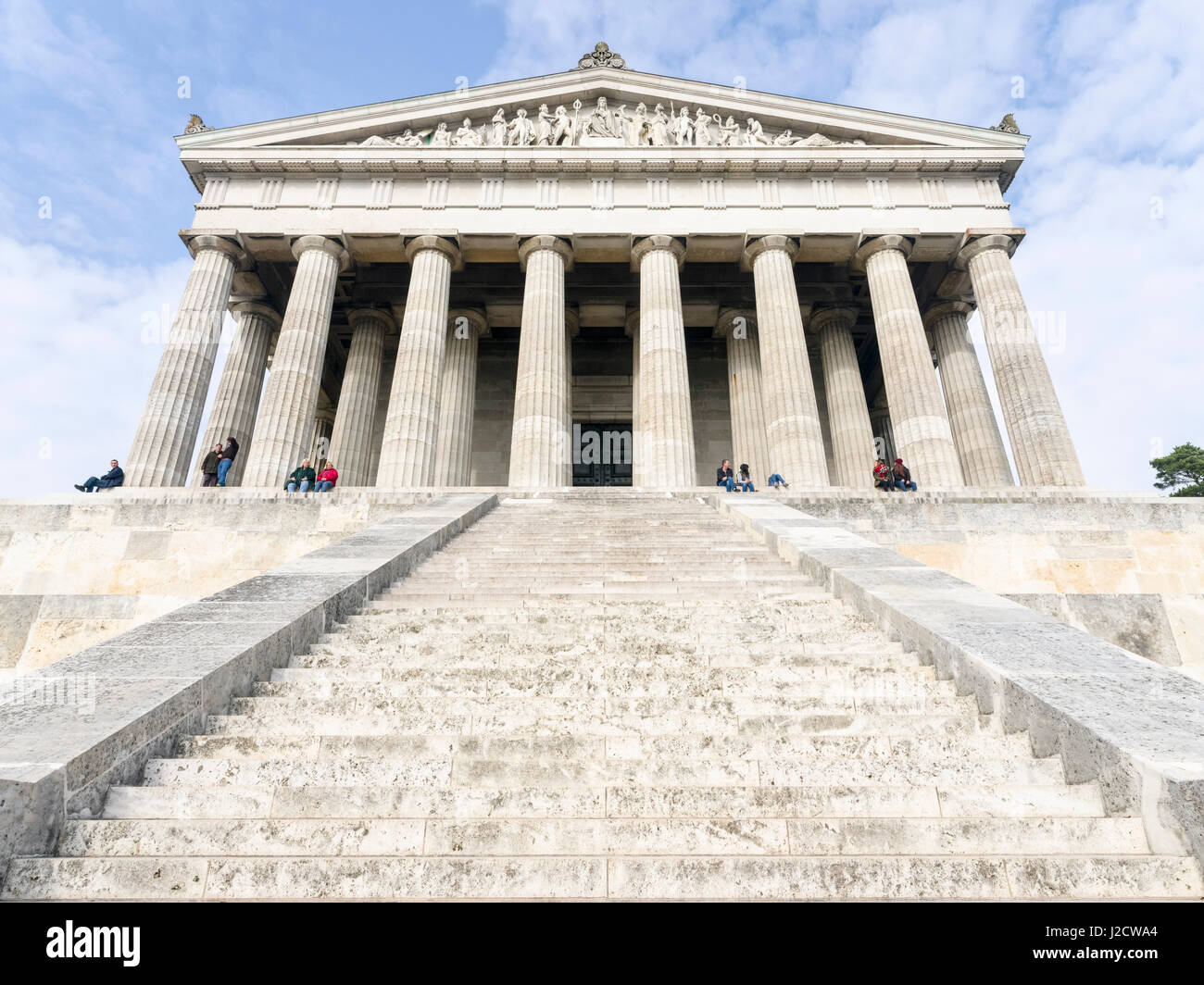 Walhalla or Walhalla Temple near Donaustauf in Bavaria. It is a ...