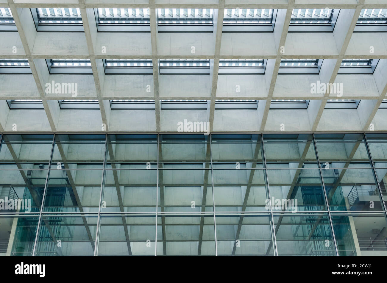 Berlin, Germany - October 9, 2015: The wall and the roof of the German ...