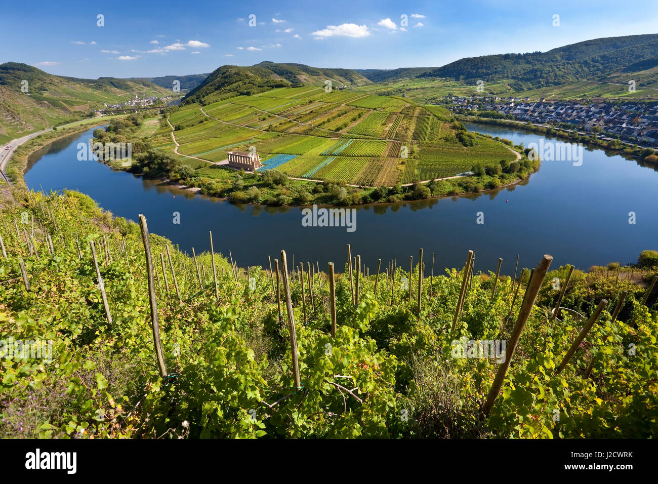 The historic village of Bremm is on a horseshoe bend in the river the ...