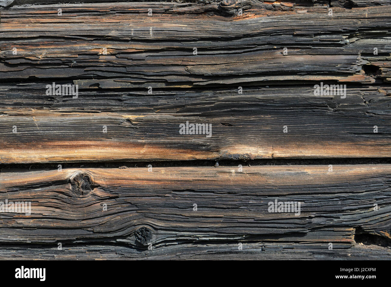 Grey Old Log Cabin Wall Texture. Dark Rustic House Log Wall. Horizontal ...