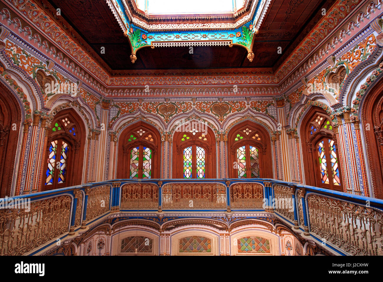 The beautiful woodwork in Chiniot Palace in Pakistan Stock Photo - Alamy