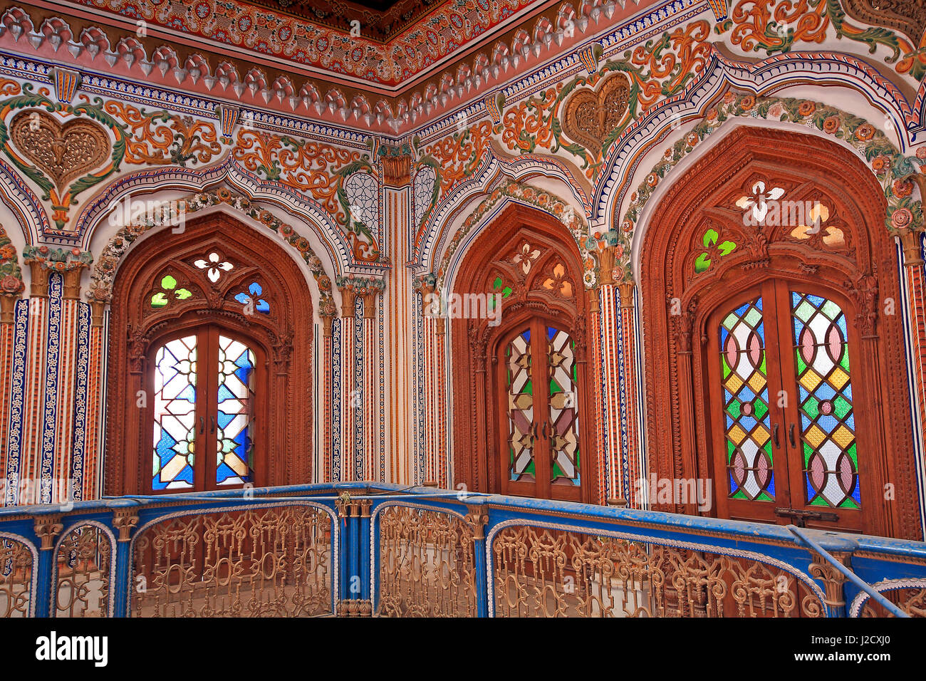 The beautiful woodwork in Chiniot Palace in Pakistan Stock Photo - Alamy