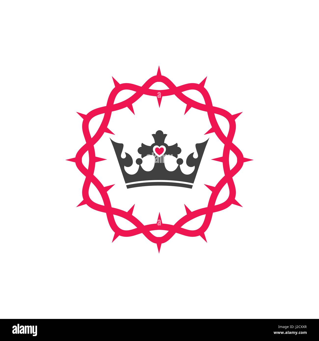 Church logo. Christian symbols. Crown of thorns and crown of King Stock ...