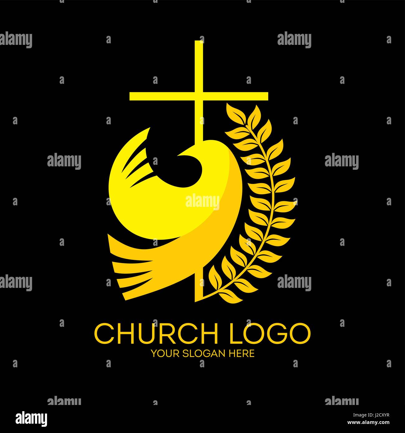 Cross And Dove Logo Christian Illustration Church Logo Bible Cross And