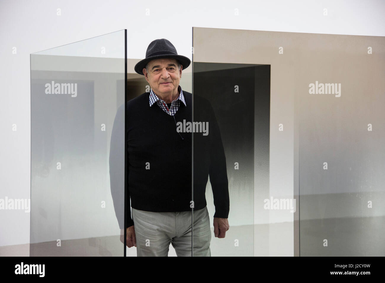London, UK. 27 April 2017. Artist Larry Bell (pictured) with his ...
