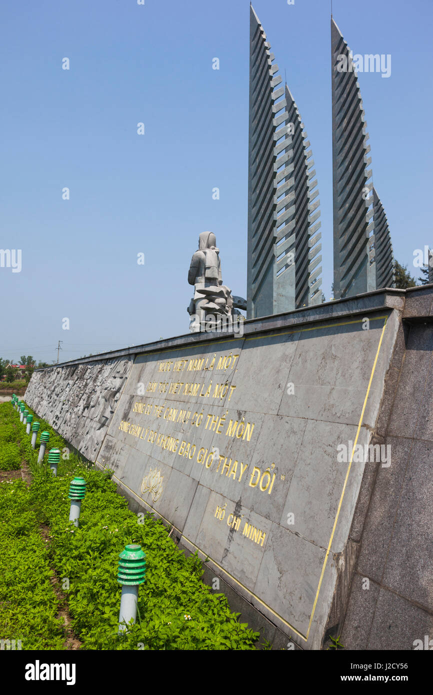 Vietnam, DMZ Area. Quang Tri Province, Ben Hai, war memorial at site of ...