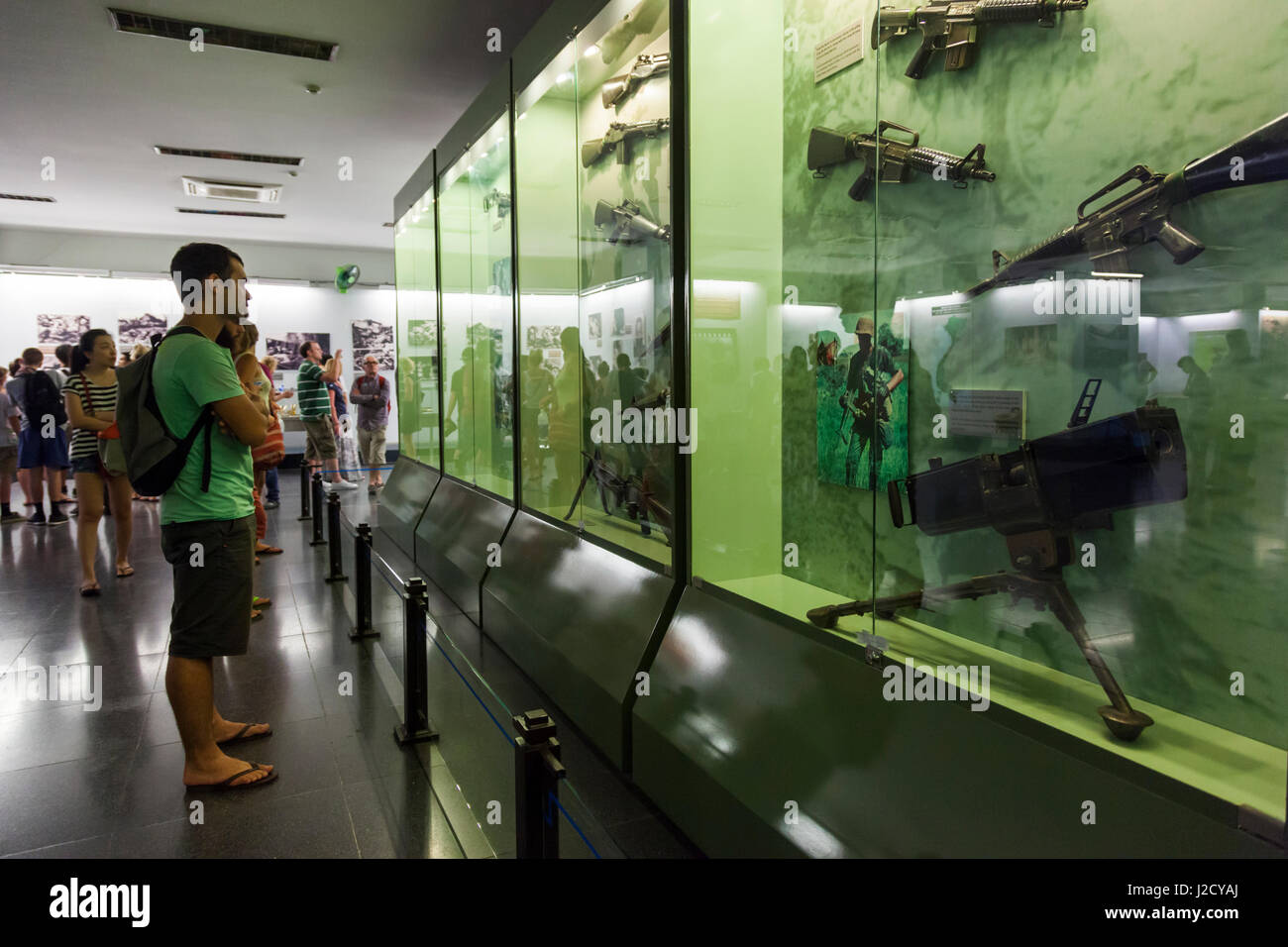 Vietnam, Ho Chi Minh City. War Remnants Museum, interior gallery of ...