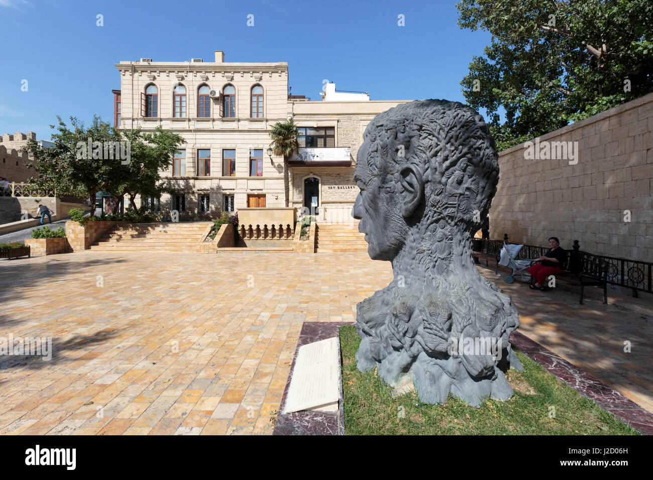 Azerbaijan, Baku. A sculpture of Alaiga Vahid, a famous Azerbaijani ...