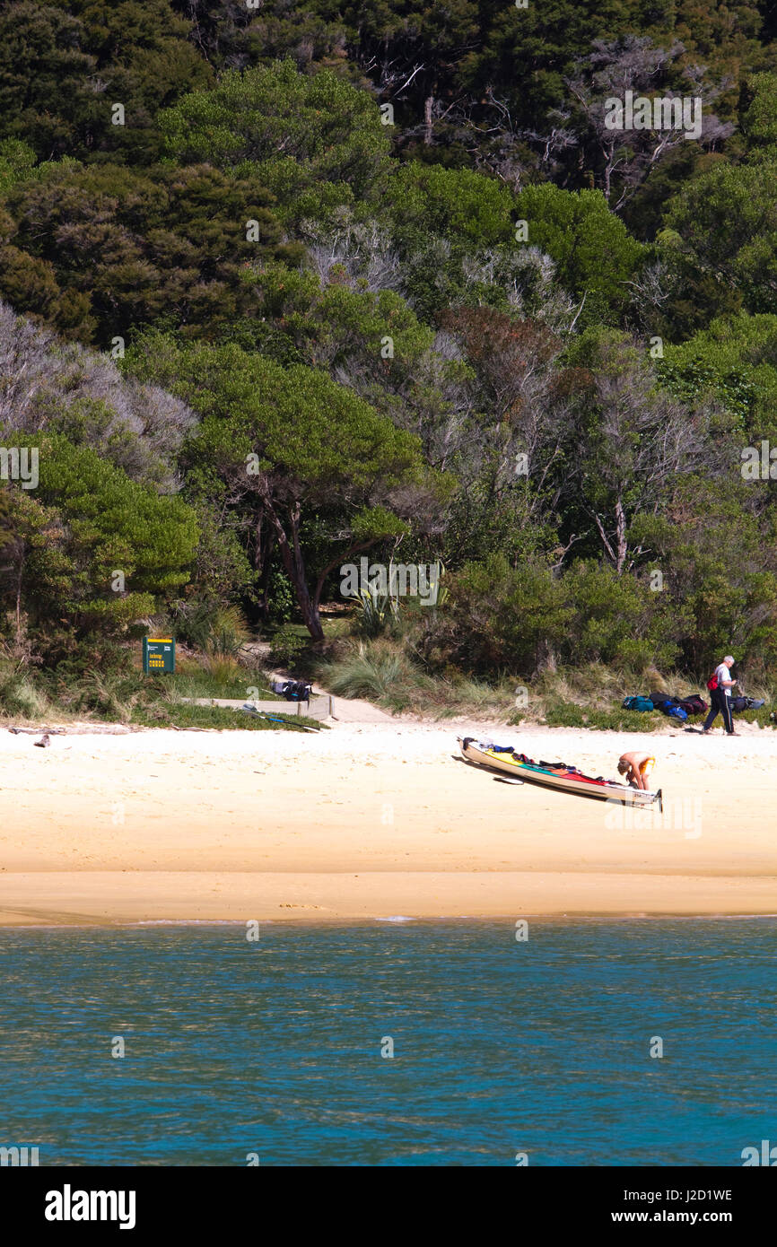 Stunning Anchorage beach in the middle of New Zealand's Abel Tasman ...