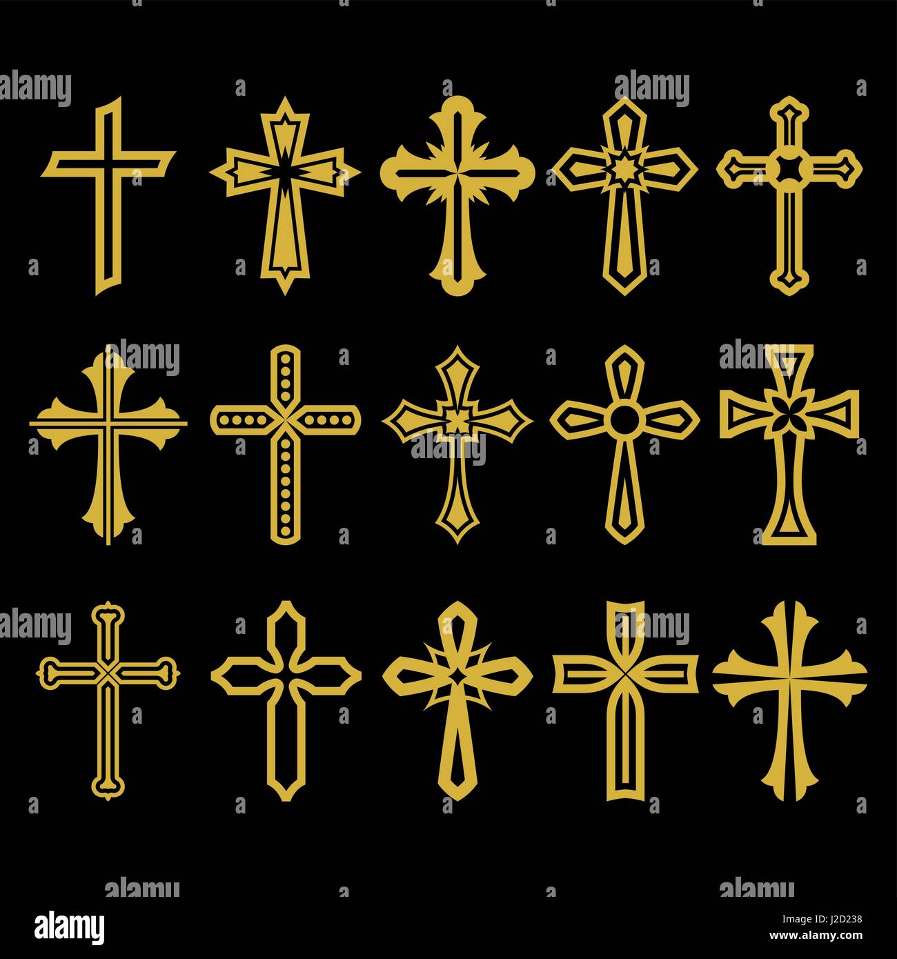 Big set of vector cross, collection of design elements for creating ...