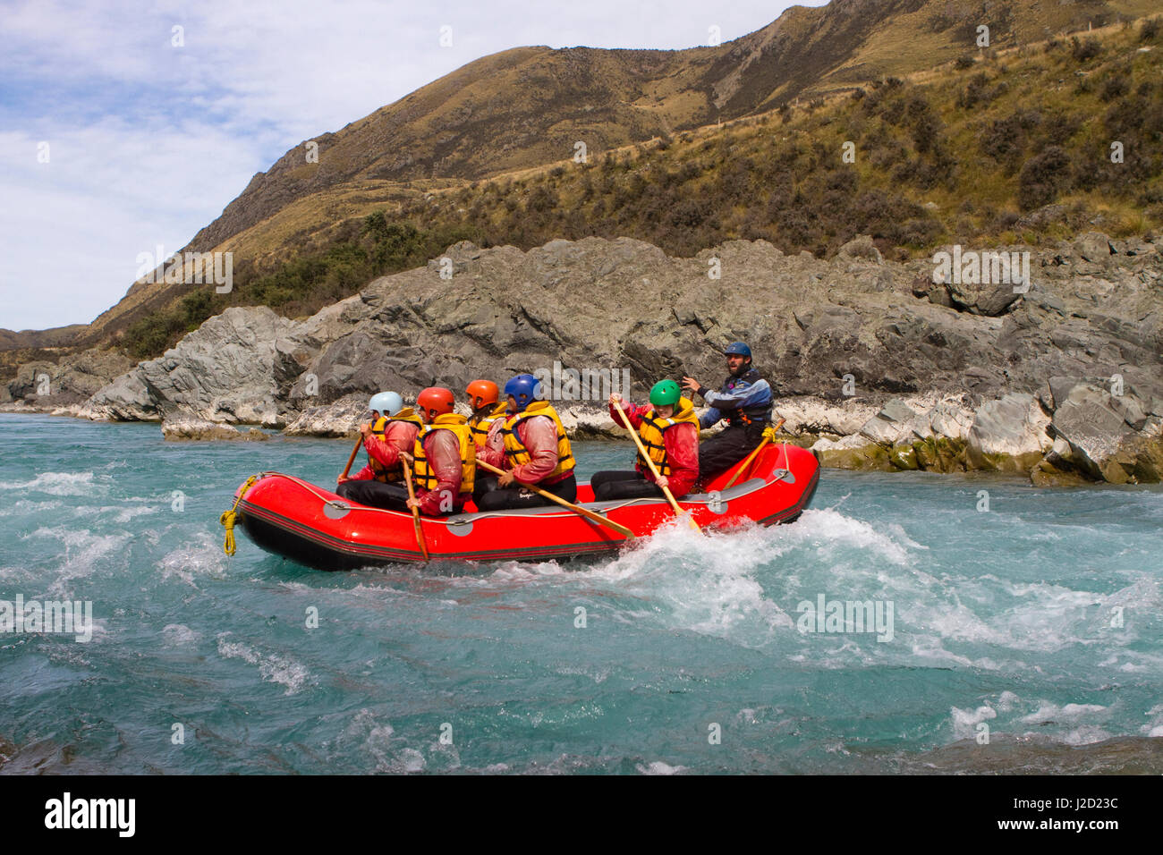 Rafting down the Rangitata Gorge and the Rangitata River, New Zealand ...