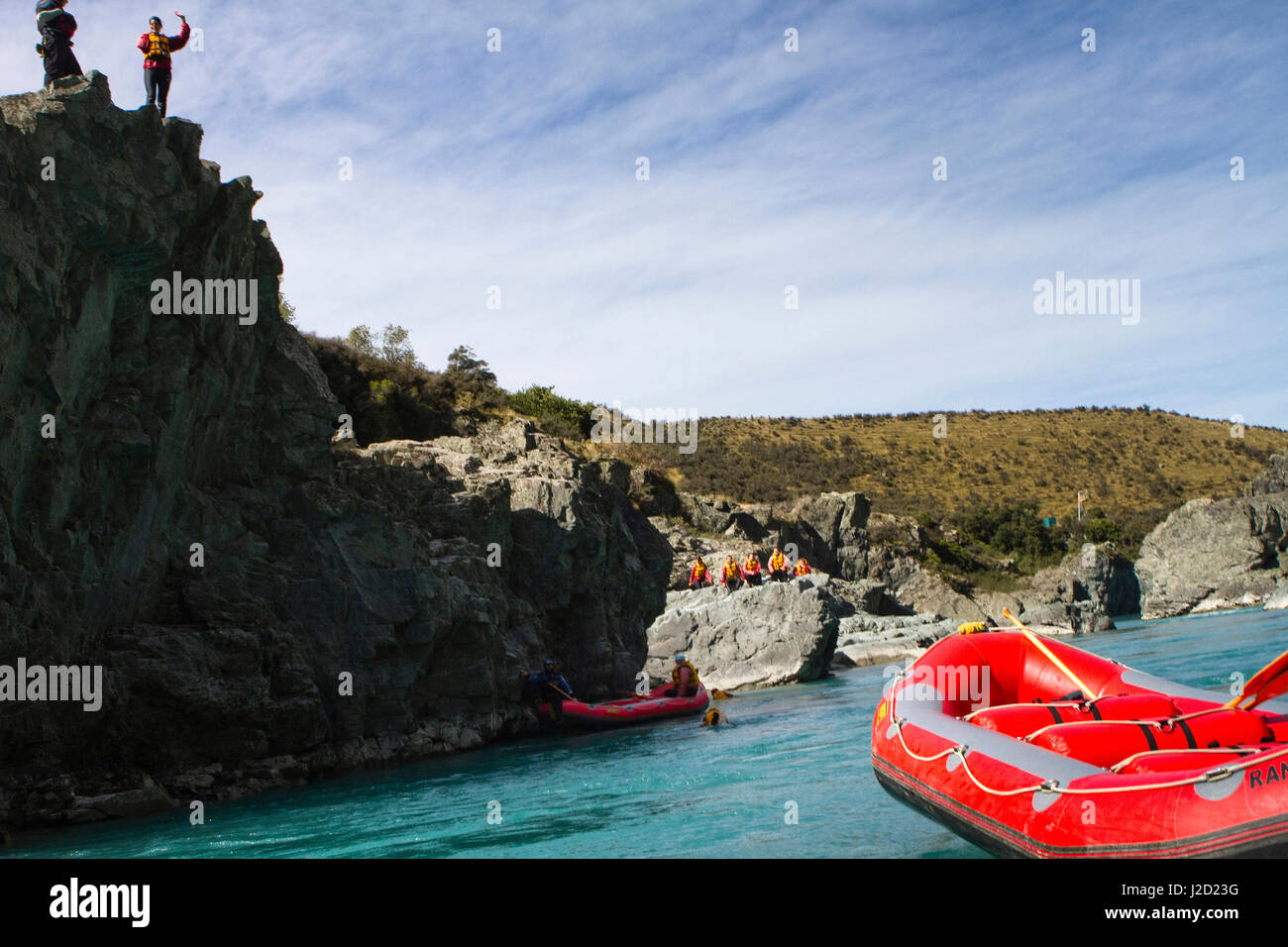 Rafting down the Rangitata Gorge and the Rangitata River, New Zealand ...
