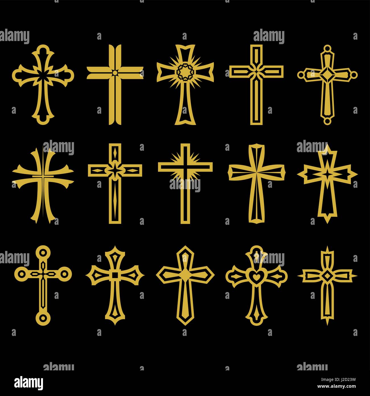 Big set of vector cross, collection of design elements for creating ...