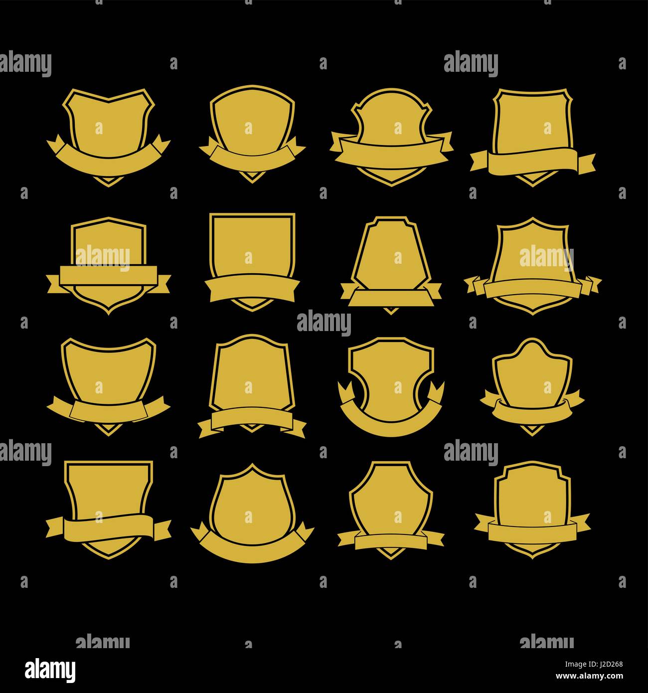 Big set of shields with ribbons Stock Vector Image & Art - Alamy