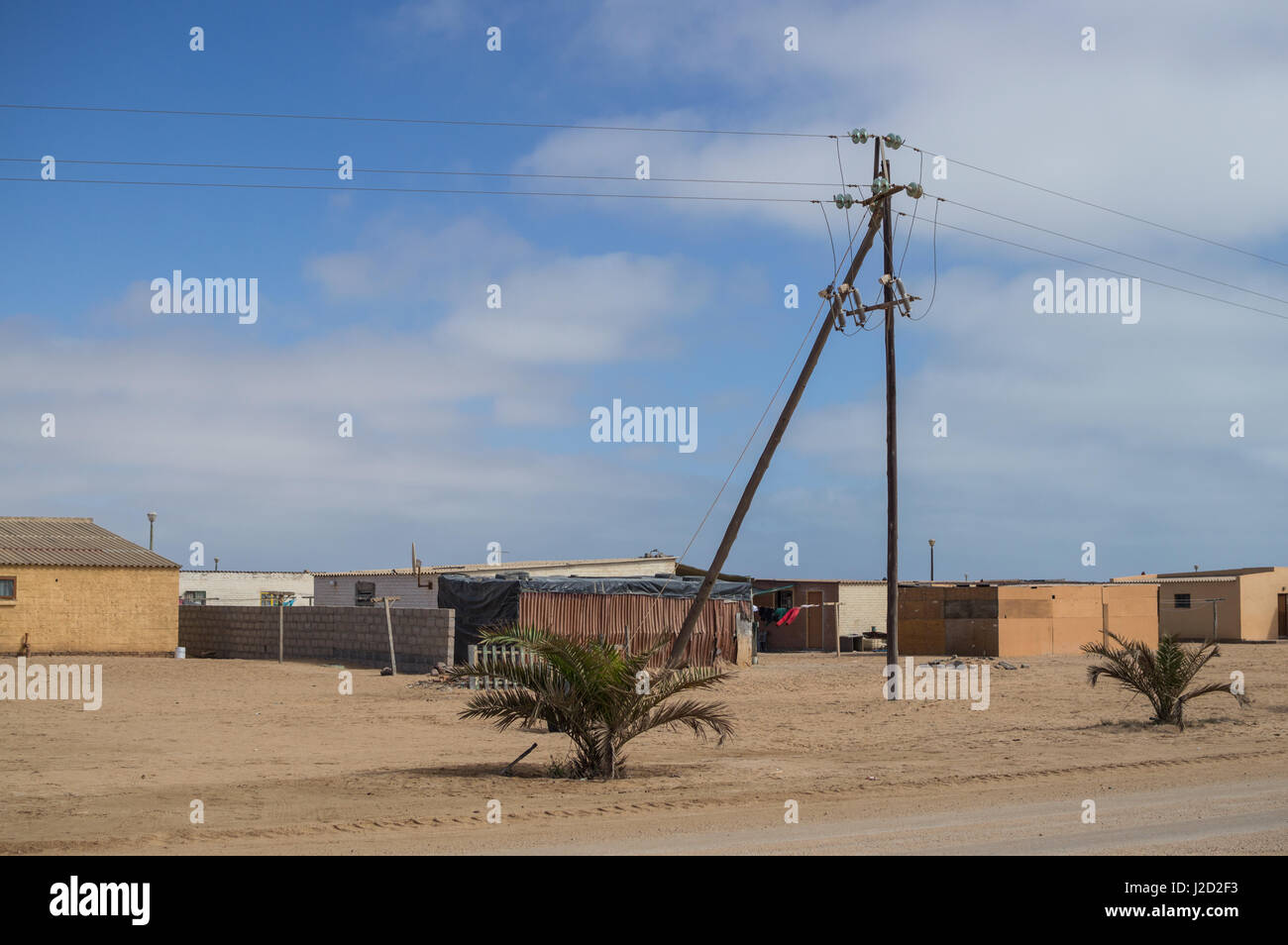 Desert Landscape with Small Settlement on the Outskirts of Hentiesbaai ...