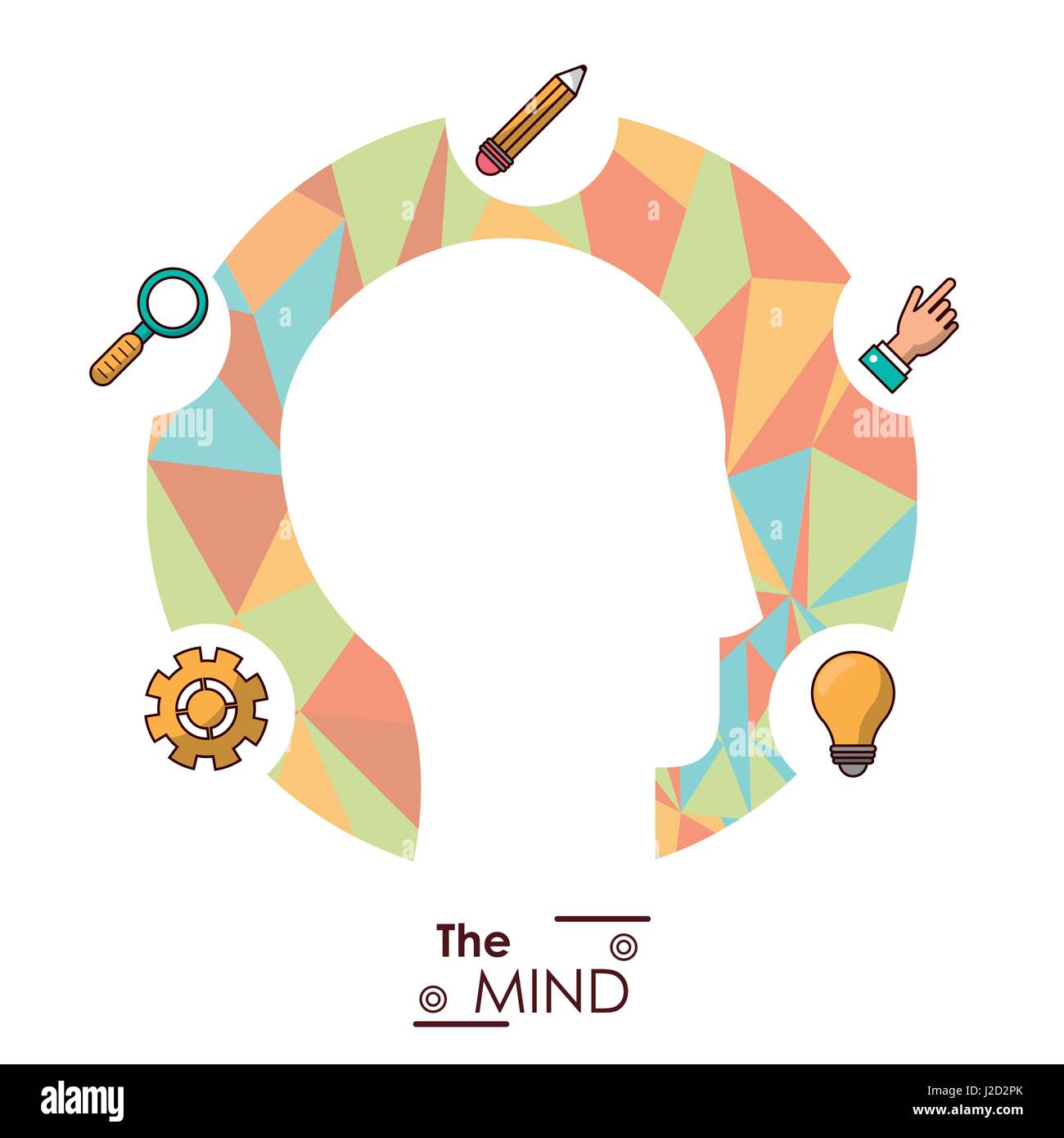 the mind head silhouette idea creativity work mentallity abstract Stock ...