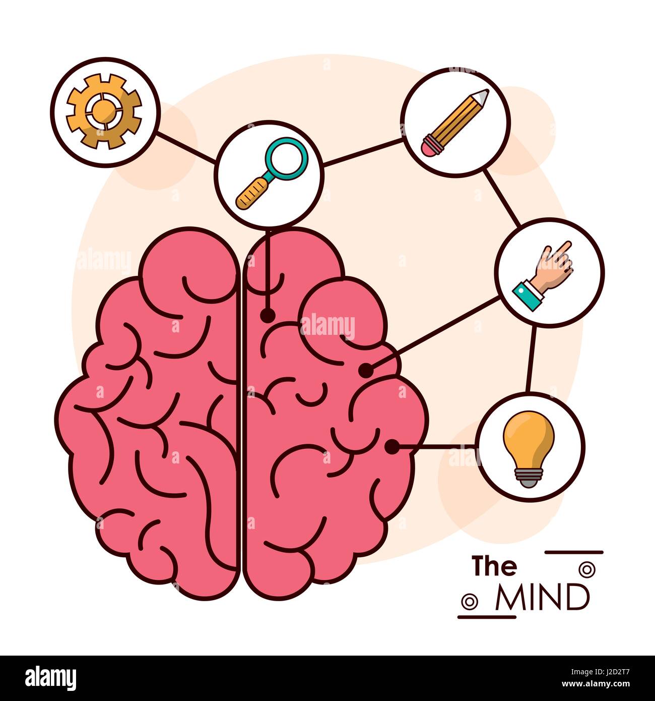 the mind human brain memory smart creative idea Stock Vector Image ...