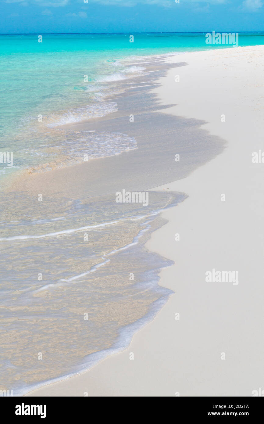 Bahamas, Little Exuma Island. Ocean surf and beach. Credit as: Don ...