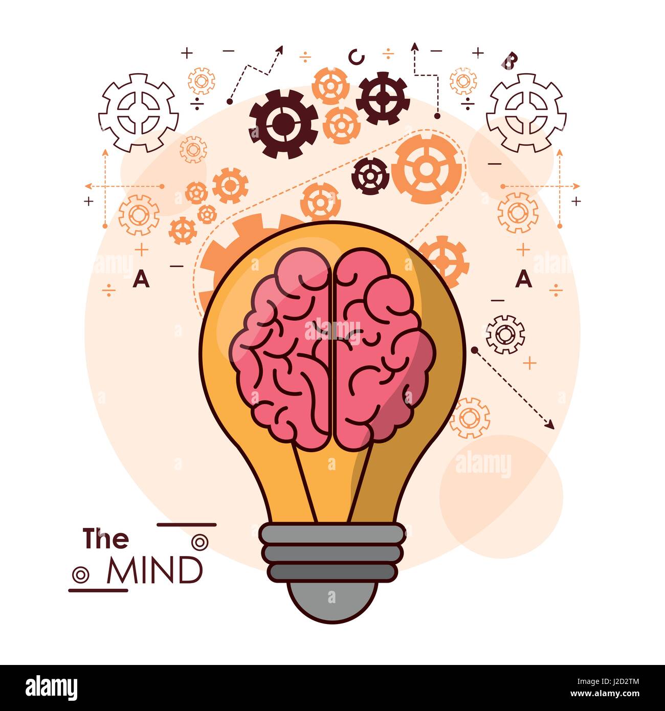 the mind bulb brain gears idea intelligence design Stock Vector Image & Art - Alamy