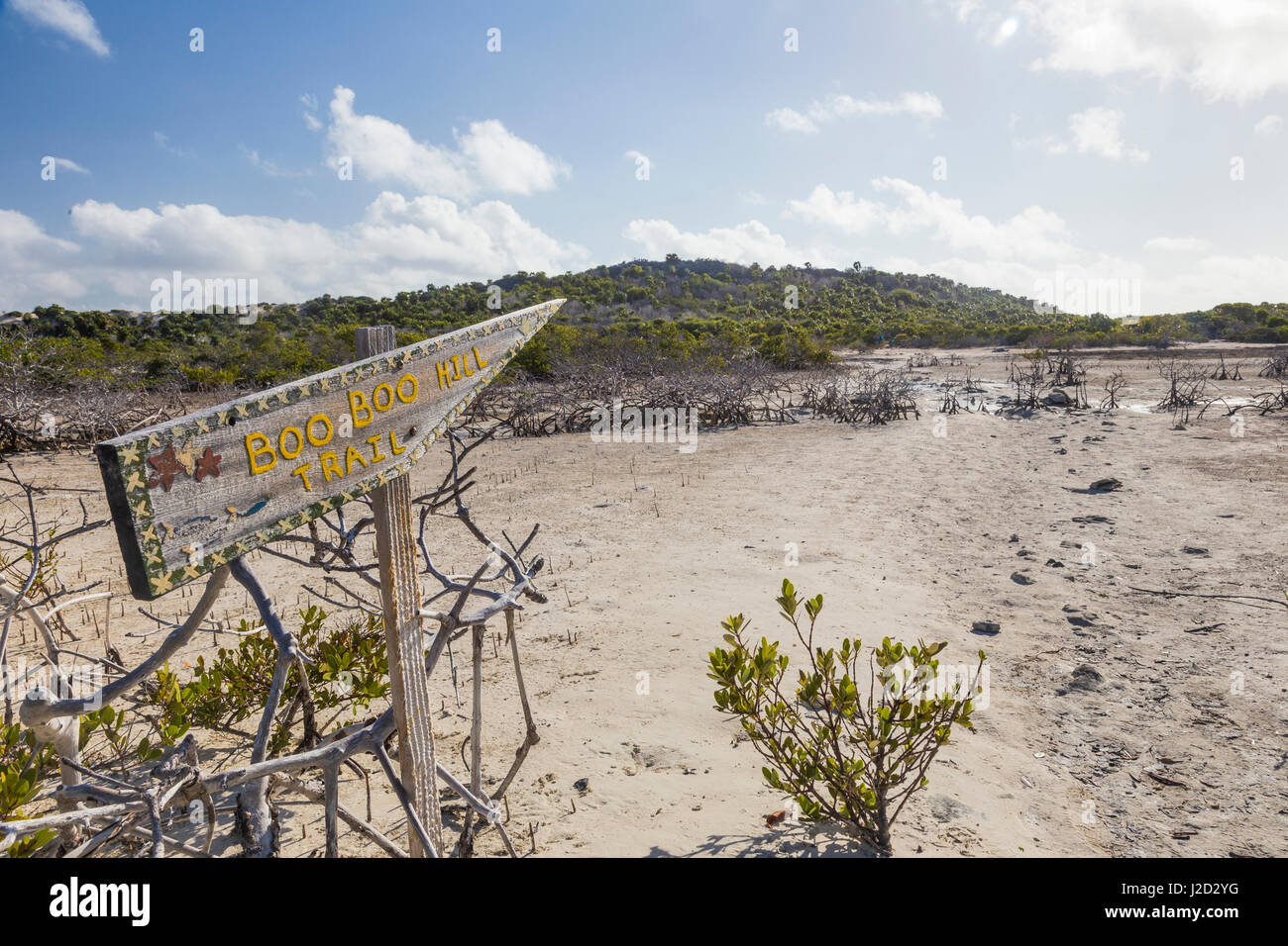 Bahamas, Exuma Island. Trail sign. Credit as: Don Paulson / Jaynes ...