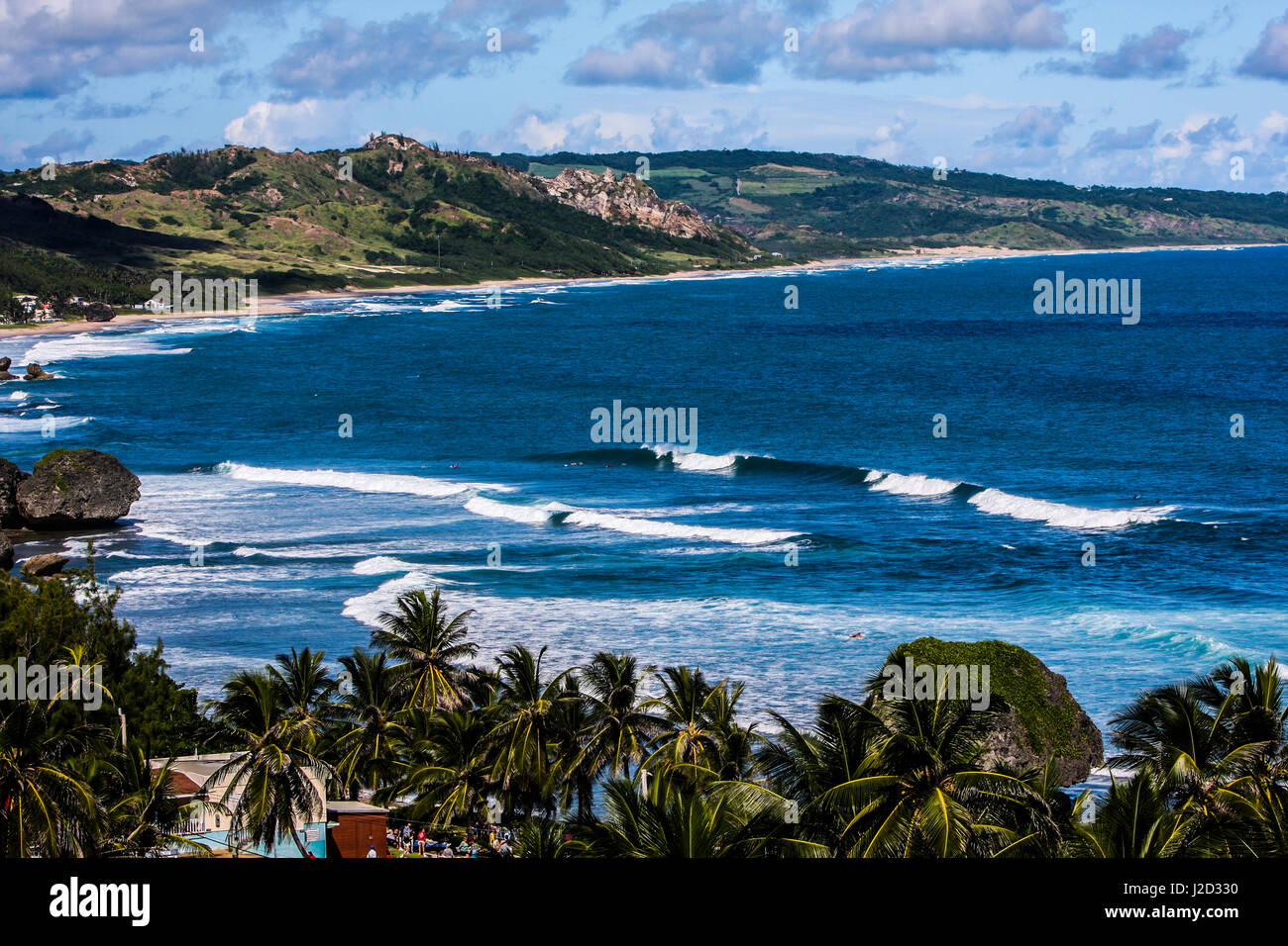 Barbados, Caribbean. Scenic East Coast Bathsheba and the Atlantic Ocean ...
