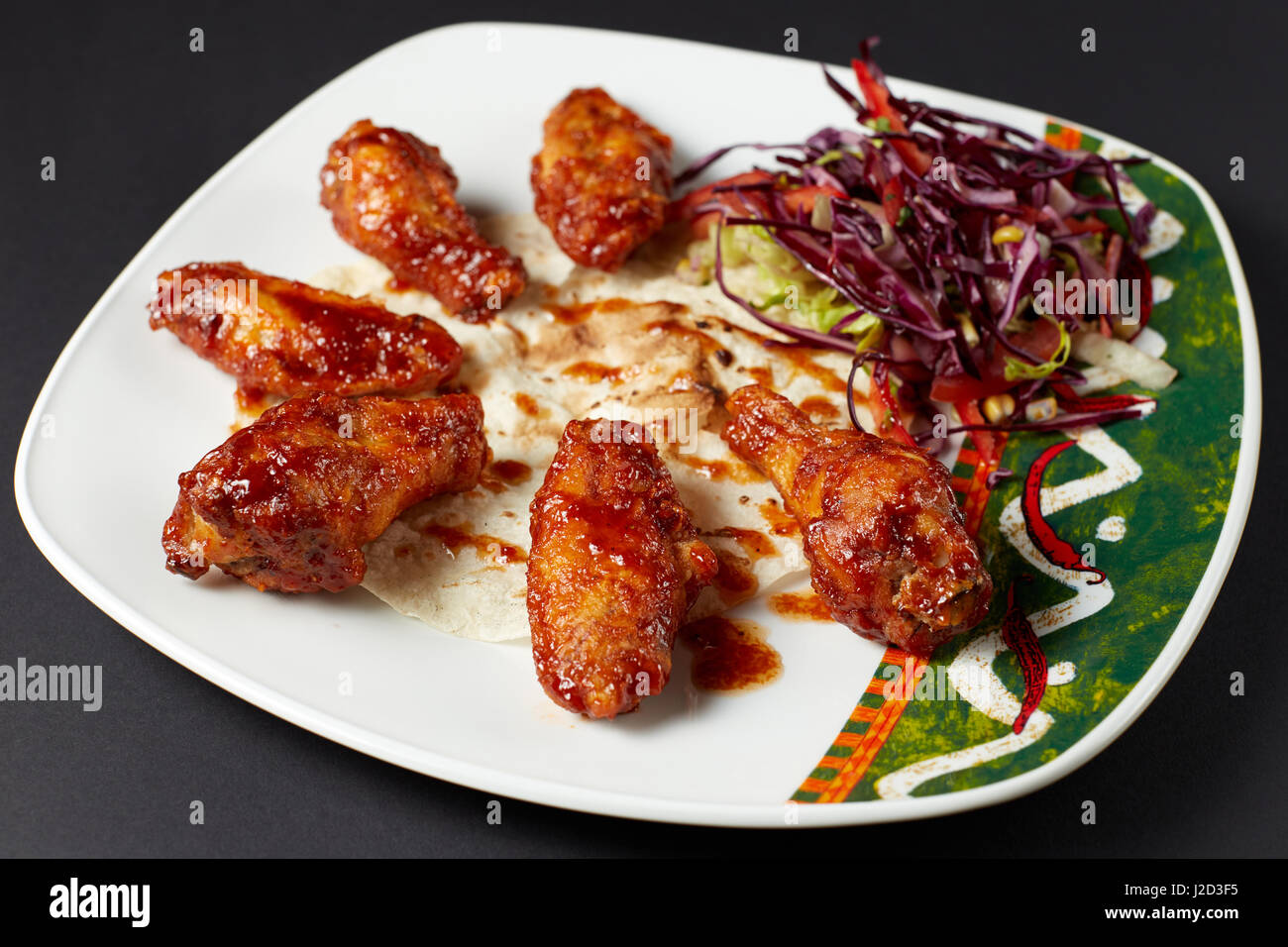 Chicken wings in Mexican style. Mexican food. Mexican cuisine. Studio ...