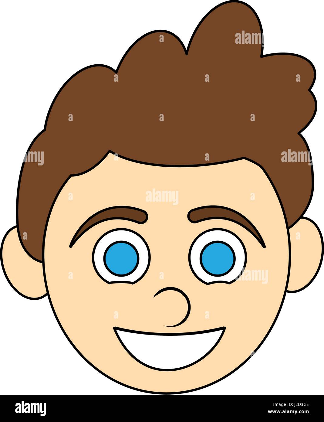 Colorful Caricature Front Face Boy High Resolution Stock Photography ...