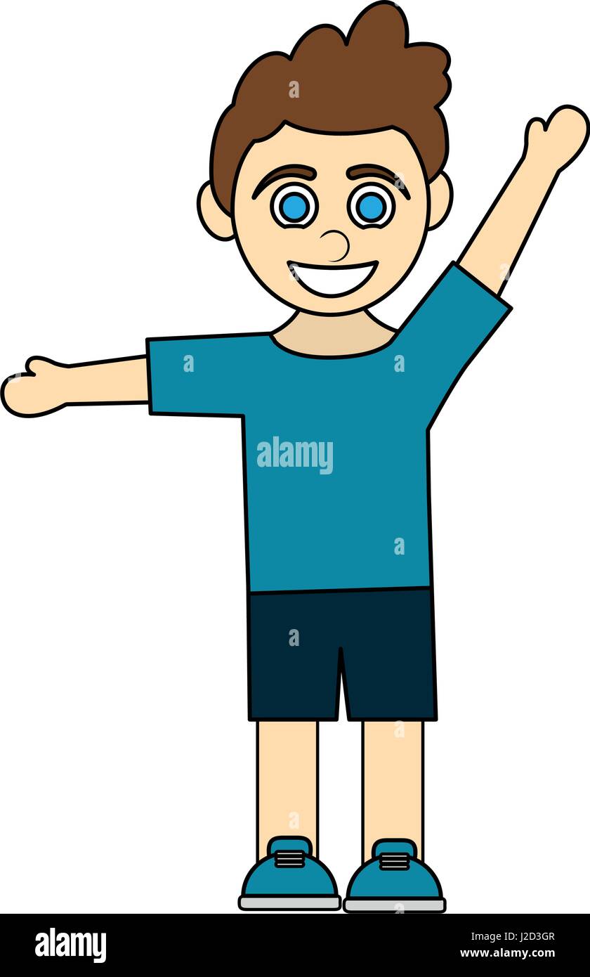 Cartoon happy boy open arms Stock Vector Images - Alamy