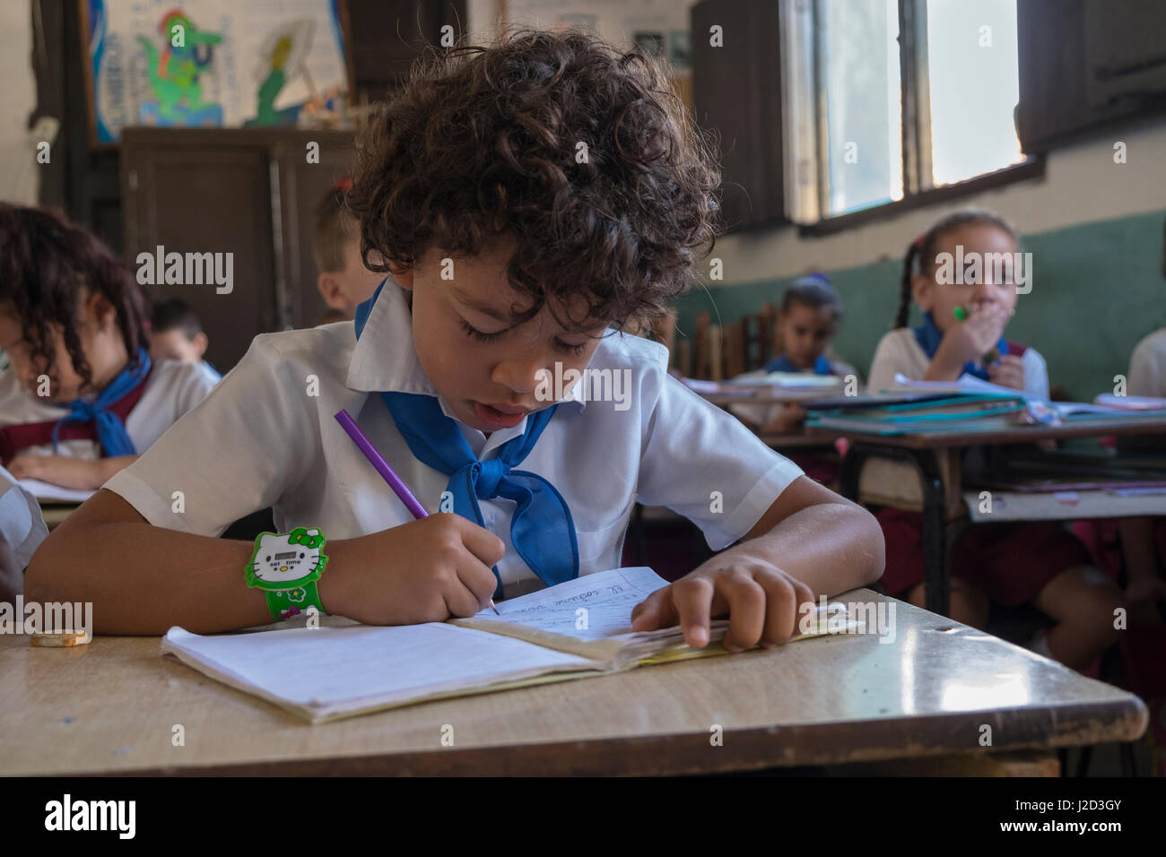 Cuba, Trinidad. Young children study in a classroom Stock Photo - Alamy