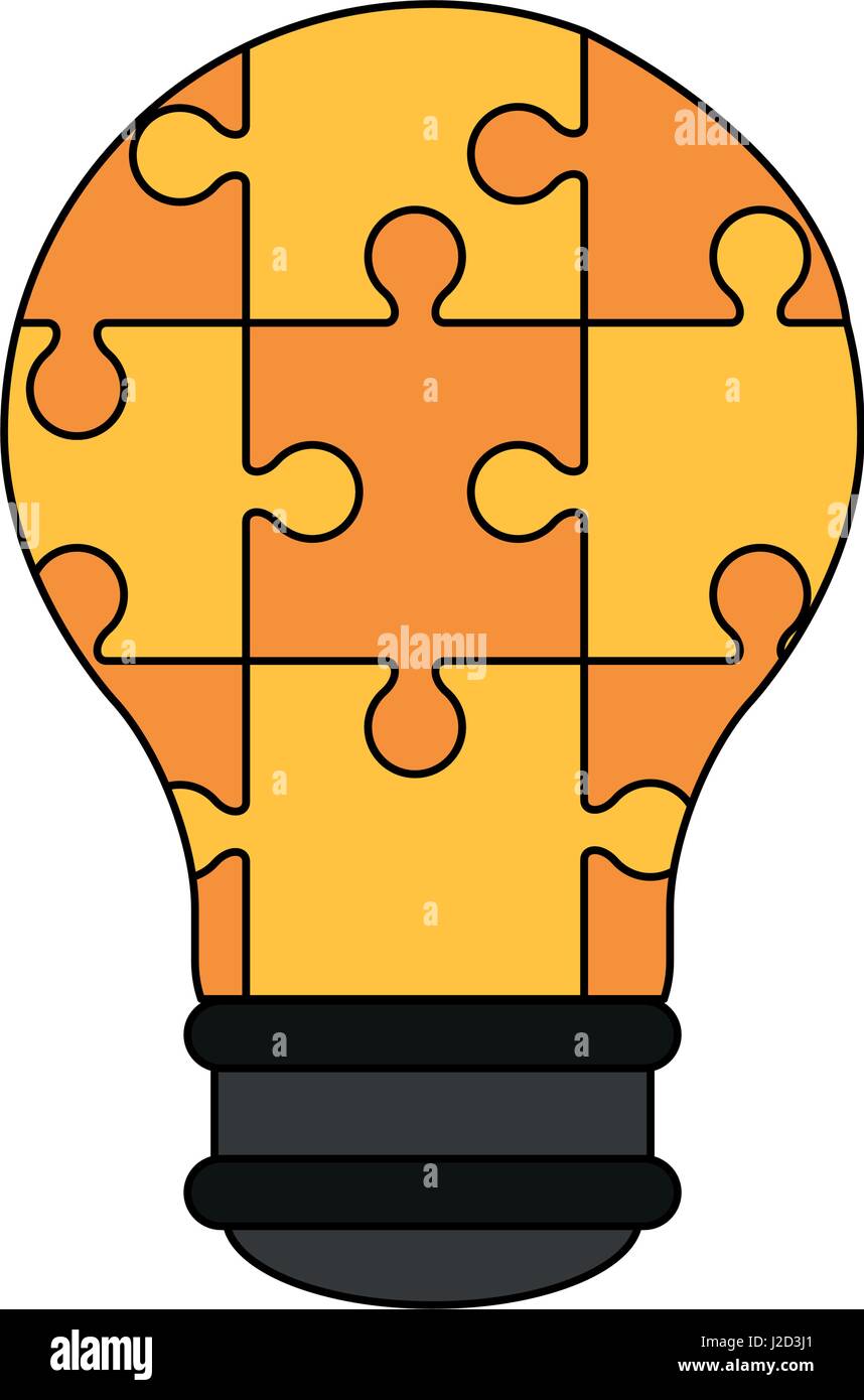 colorful graphic light bulb of pieces puzzle Stock Vector Image & Art ...