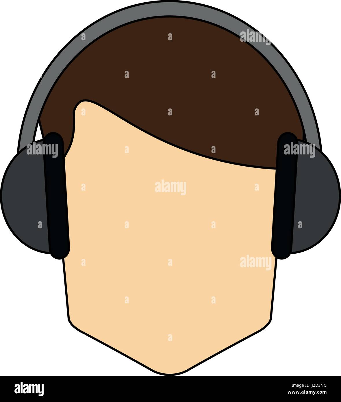 color graphic front faceless guy customer service icon Stock Vector ...