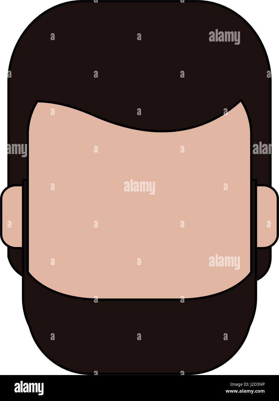 color graphic faceless front view man with beard Stock Vector Image ...