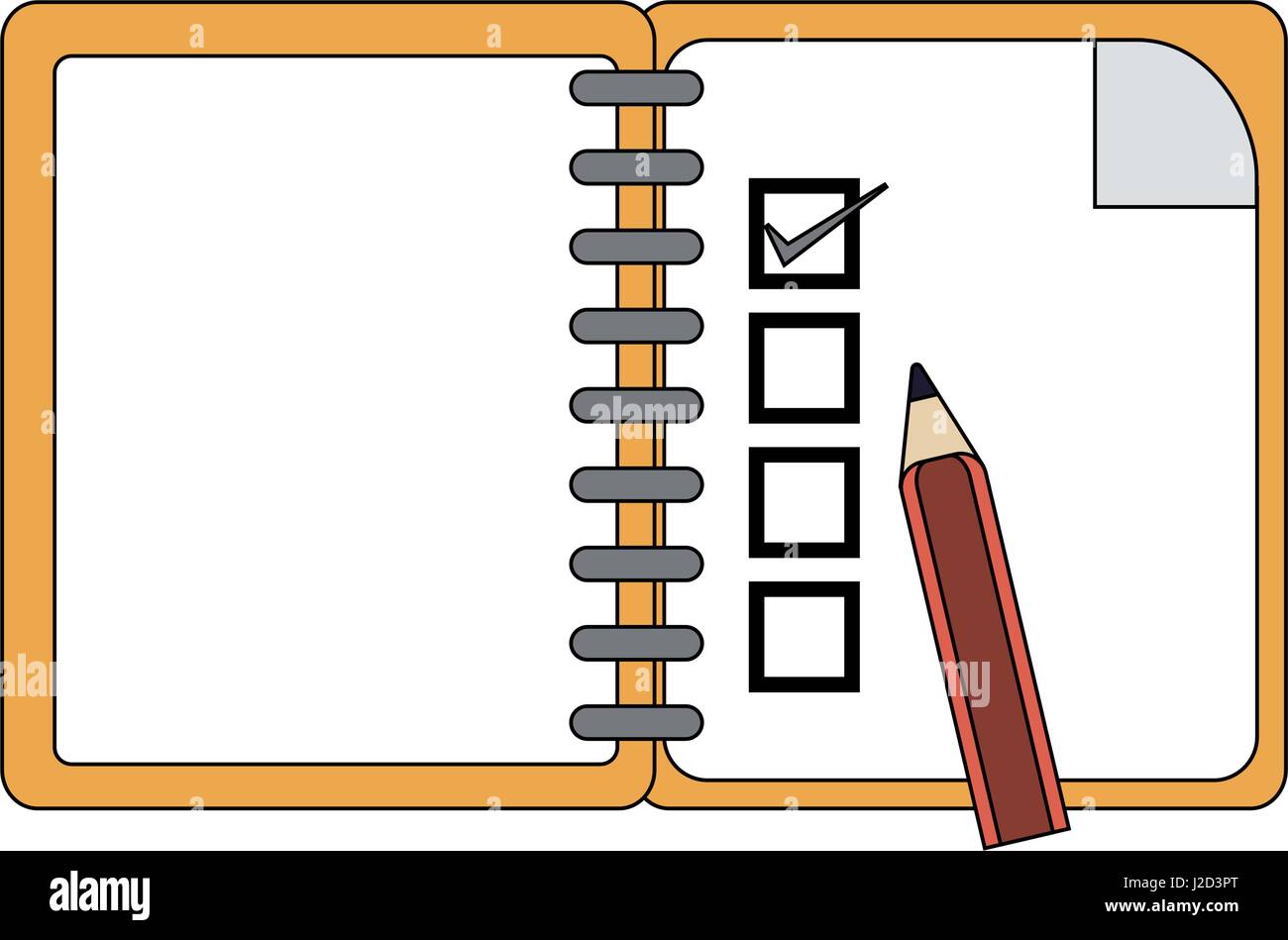 color graphic notebook icon with pencil Stock Vector Image & Art - Alamy