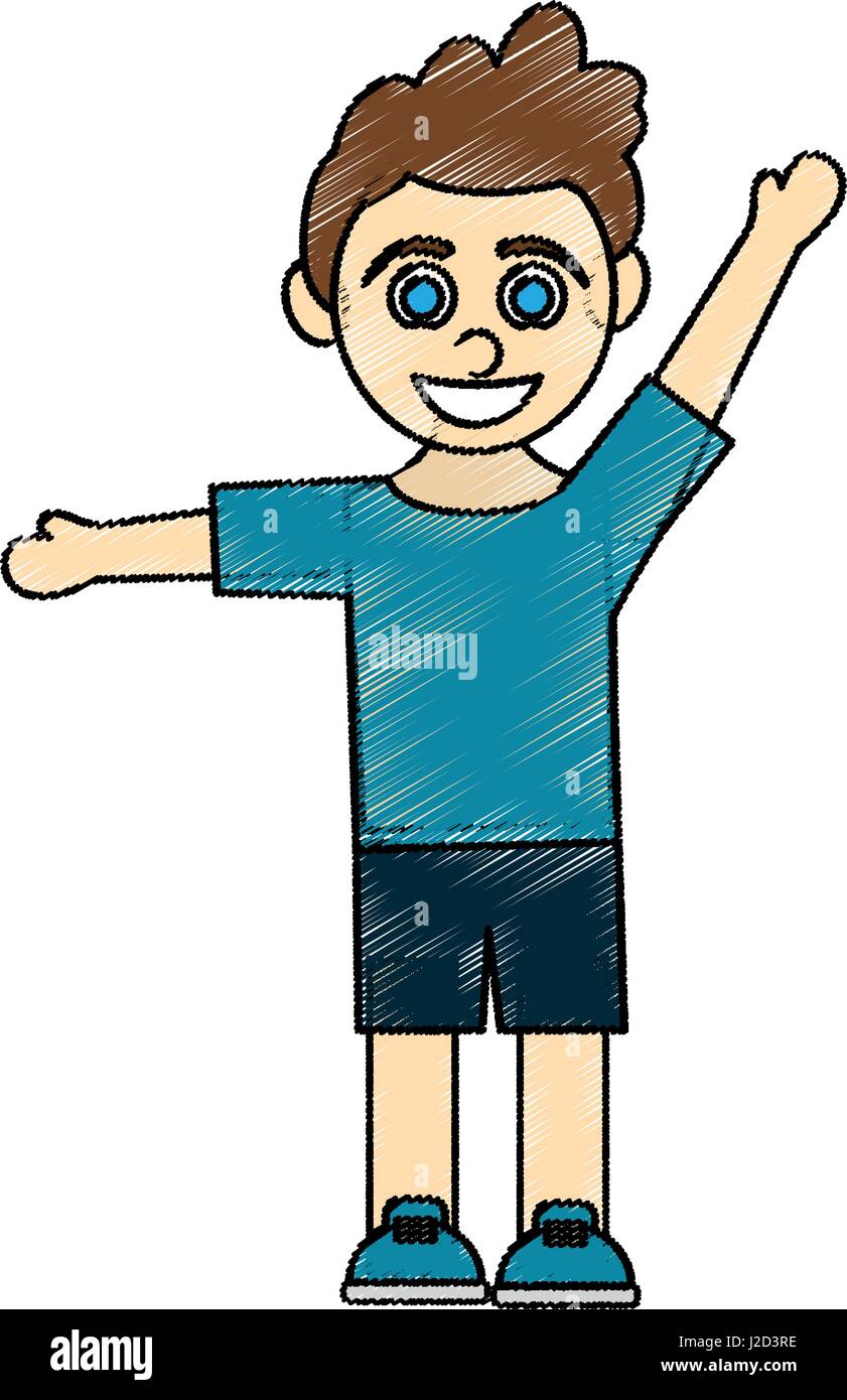 Cartoon happy boy open arms hi-res stock photography and images - Alamy