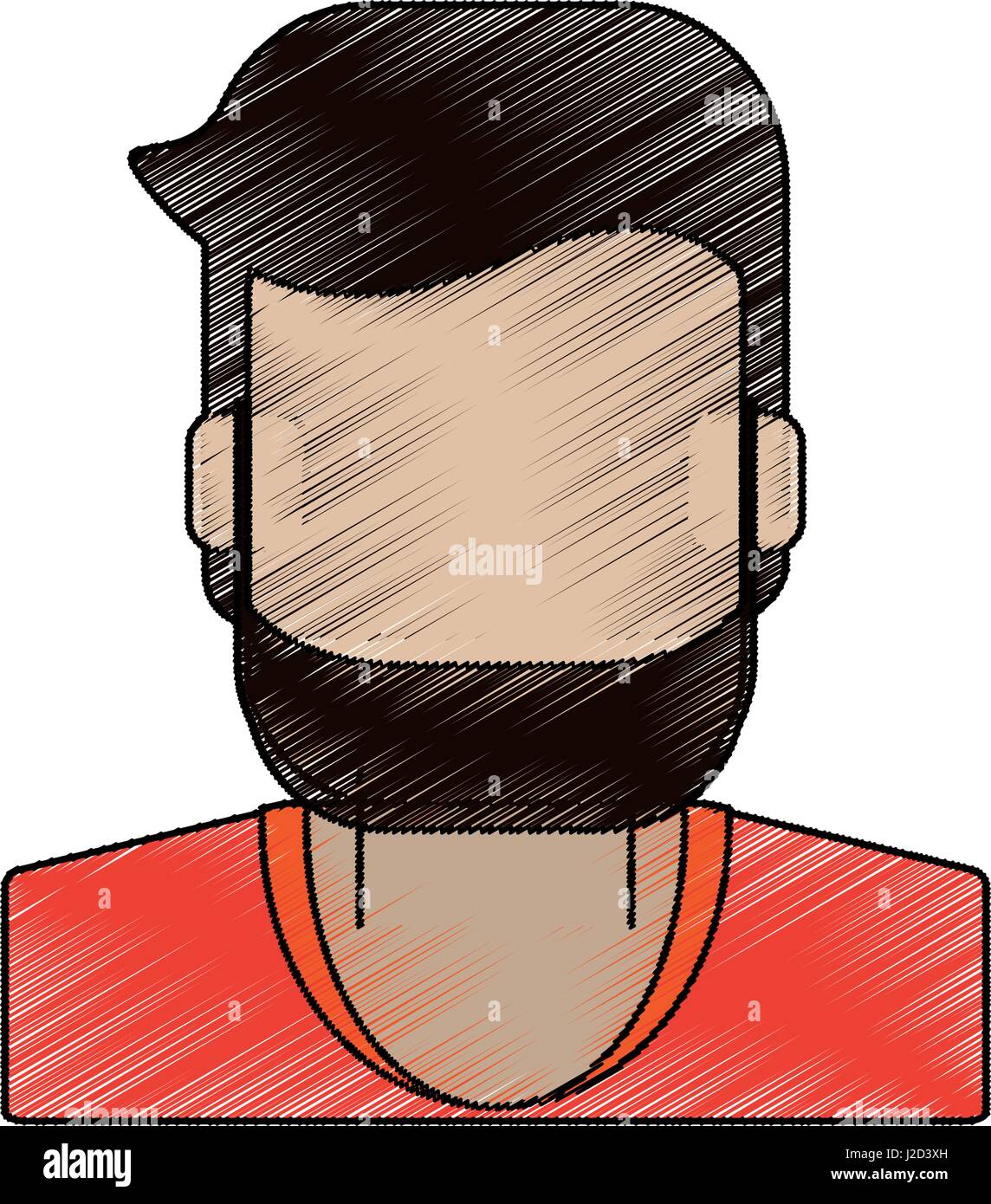 color pencil faceless half body man with beard Stock Vector Image & Art ...