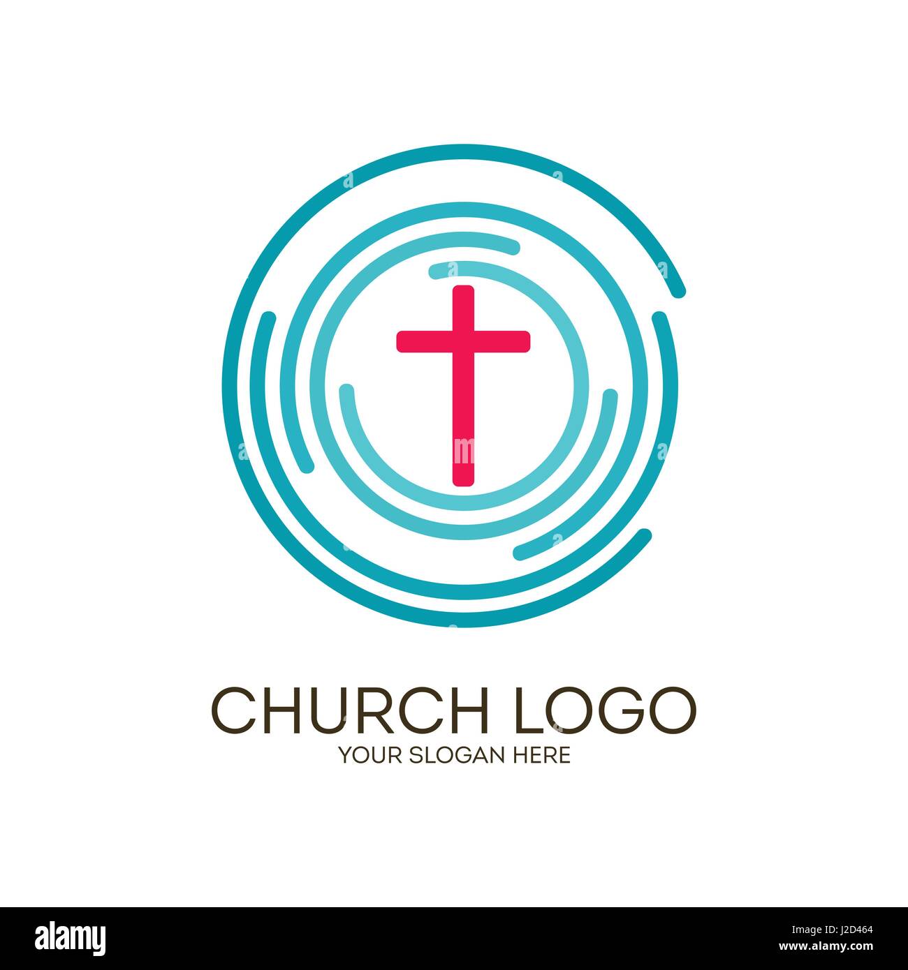 Church logo. Christian symbols. Circles, target and Jesus cross Stock ...