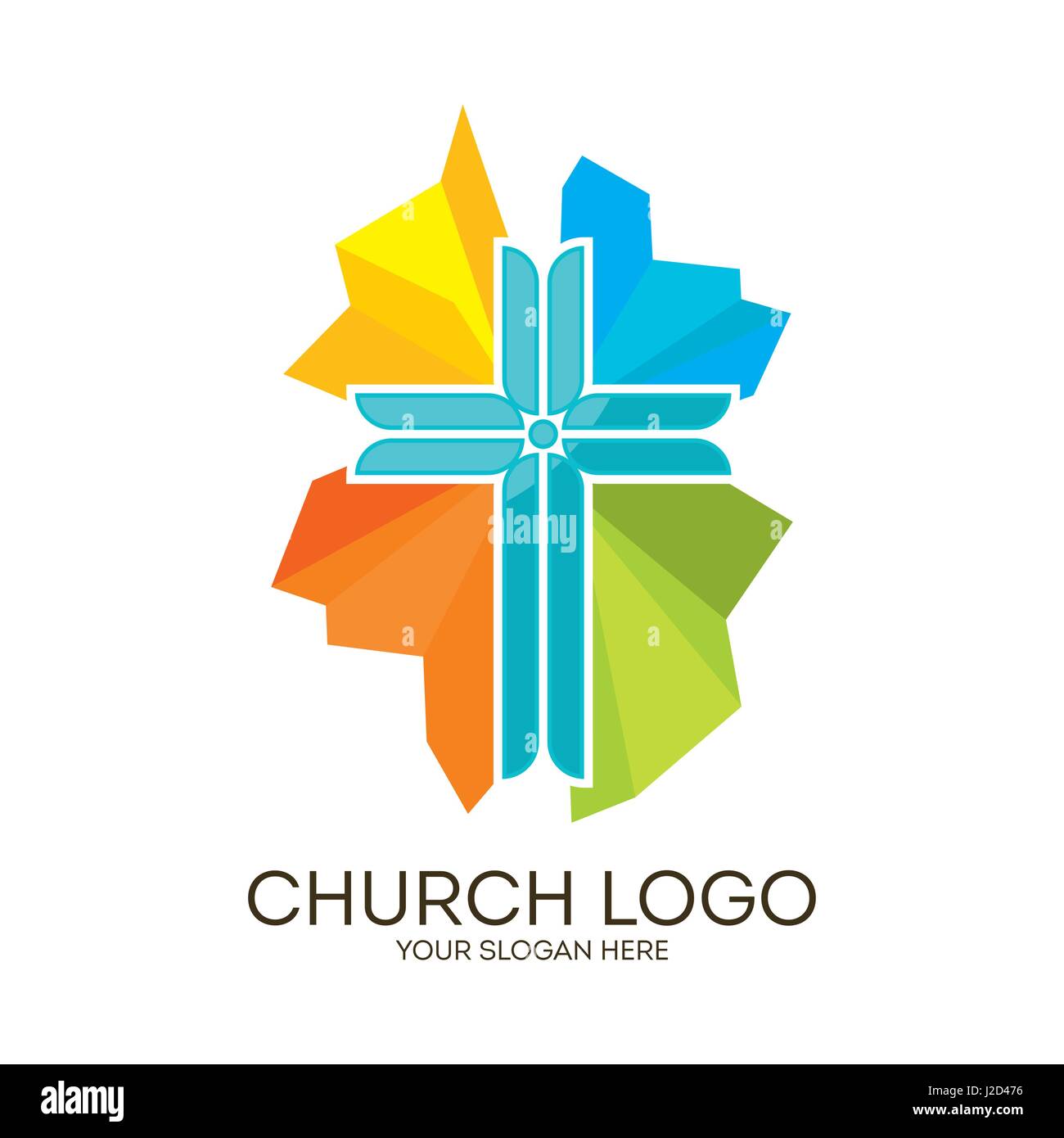 Church logo. Christian symbols. Coloring Jesus' cross Stock Vector ...