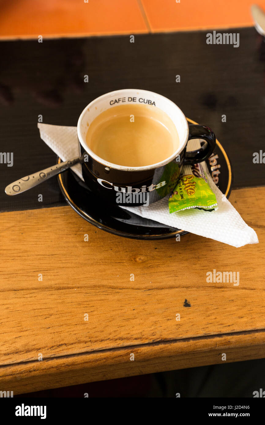 Close-up photograph of a cup of Cuban Coffee taken in Havana, Cuba ...